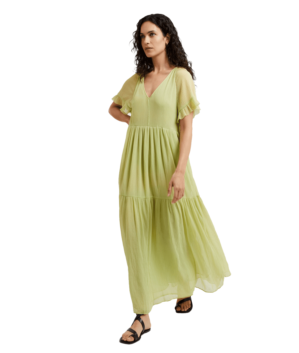 Gossamer Chiffon Tiered Maxi Dress - Green – Robert Goddard