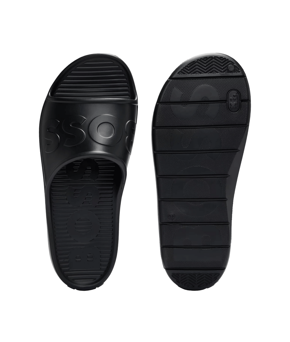 Lightweight Eva Slides With Logo Strap - Black – Robert Goddard