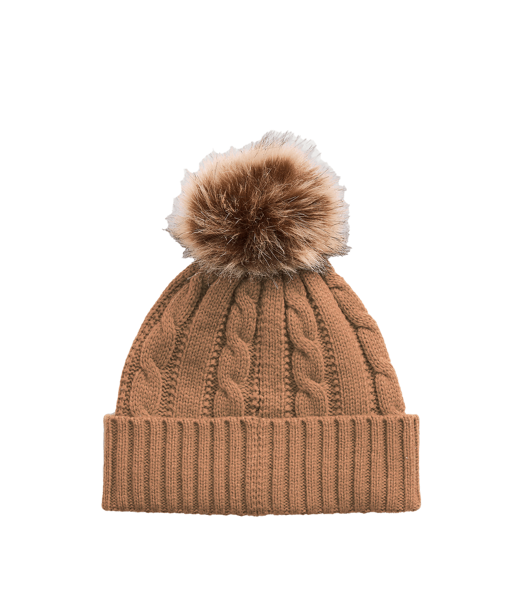 Crest-patch Pom-pom Cable-knit Beanie - Brown – Robert Goddard
