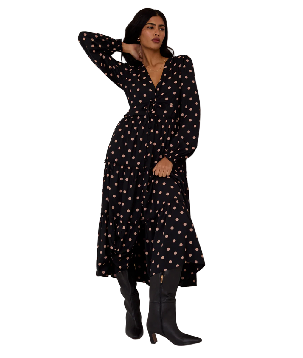 Sofia Midi Dress - Black – Robert Goddard
