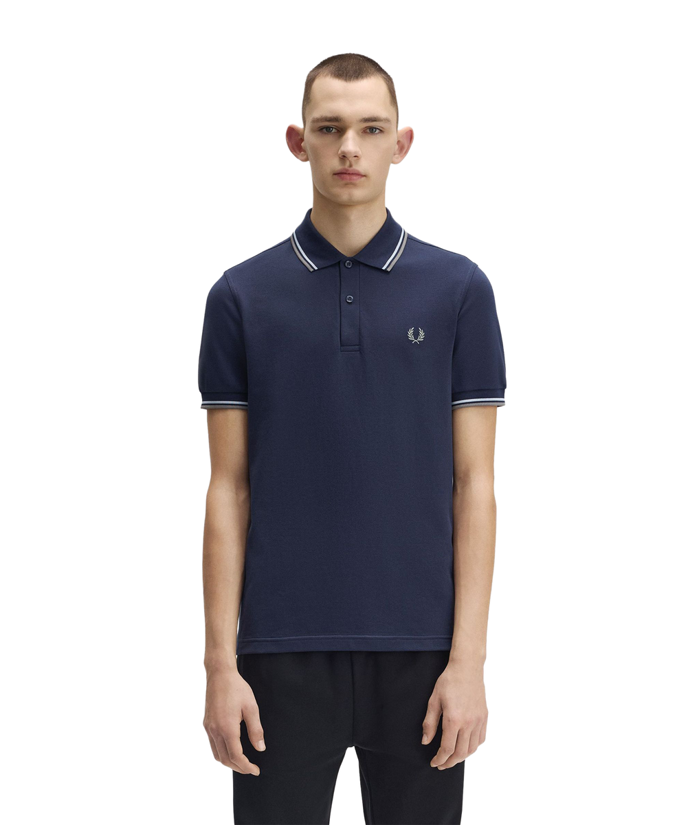 Twin Tipped Fred Perry Shirt - Navy – Robert Goddard