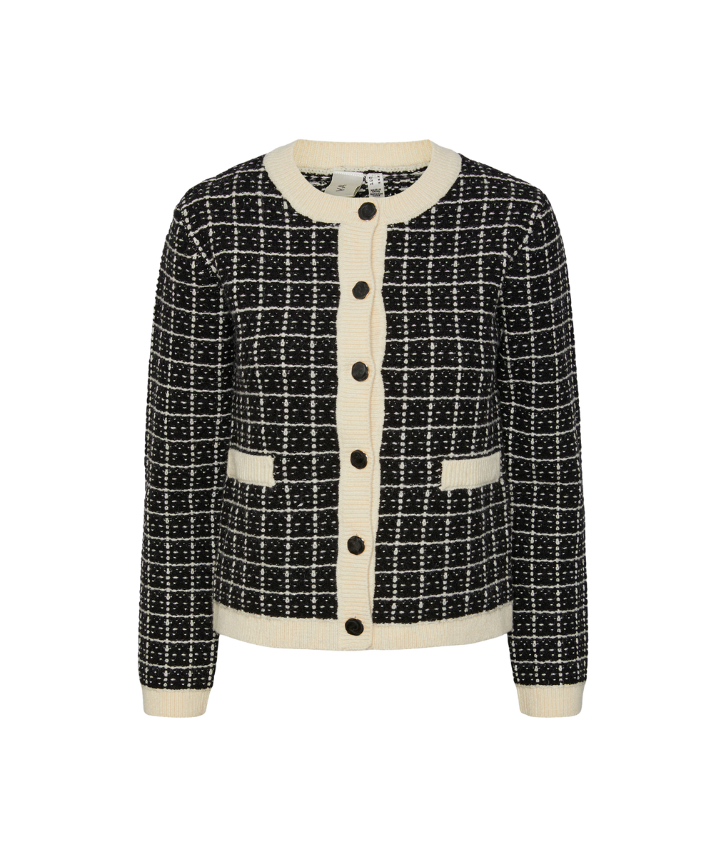 Livia Ls Short Knit Cardigan - Black Birch – Robert Goddard