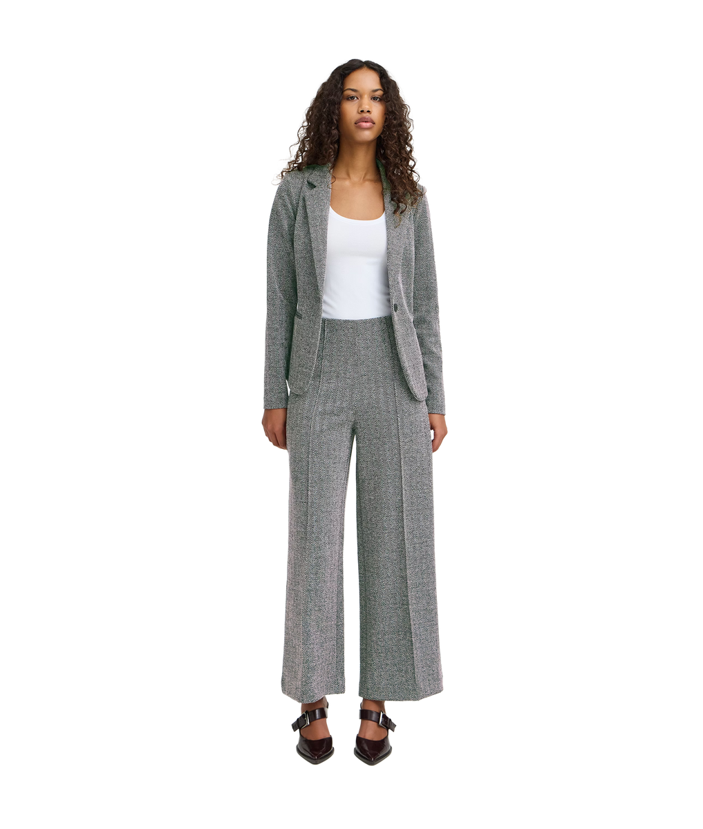 Kate Jacquard Pants - Black/White Herringbone – Robert Goddard