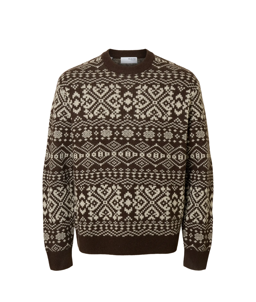 Holger Ls Knit Jaquard Crew Neck - Delicioso Angora – Robert Goddard